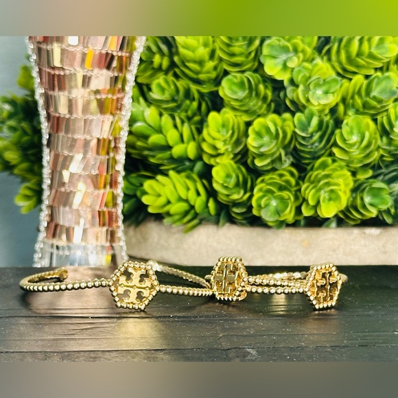 Tory Burch | Jewelry | Tory Burch Miligrain Hex Hoop Cuff Set Original List Price Reflect The ...
